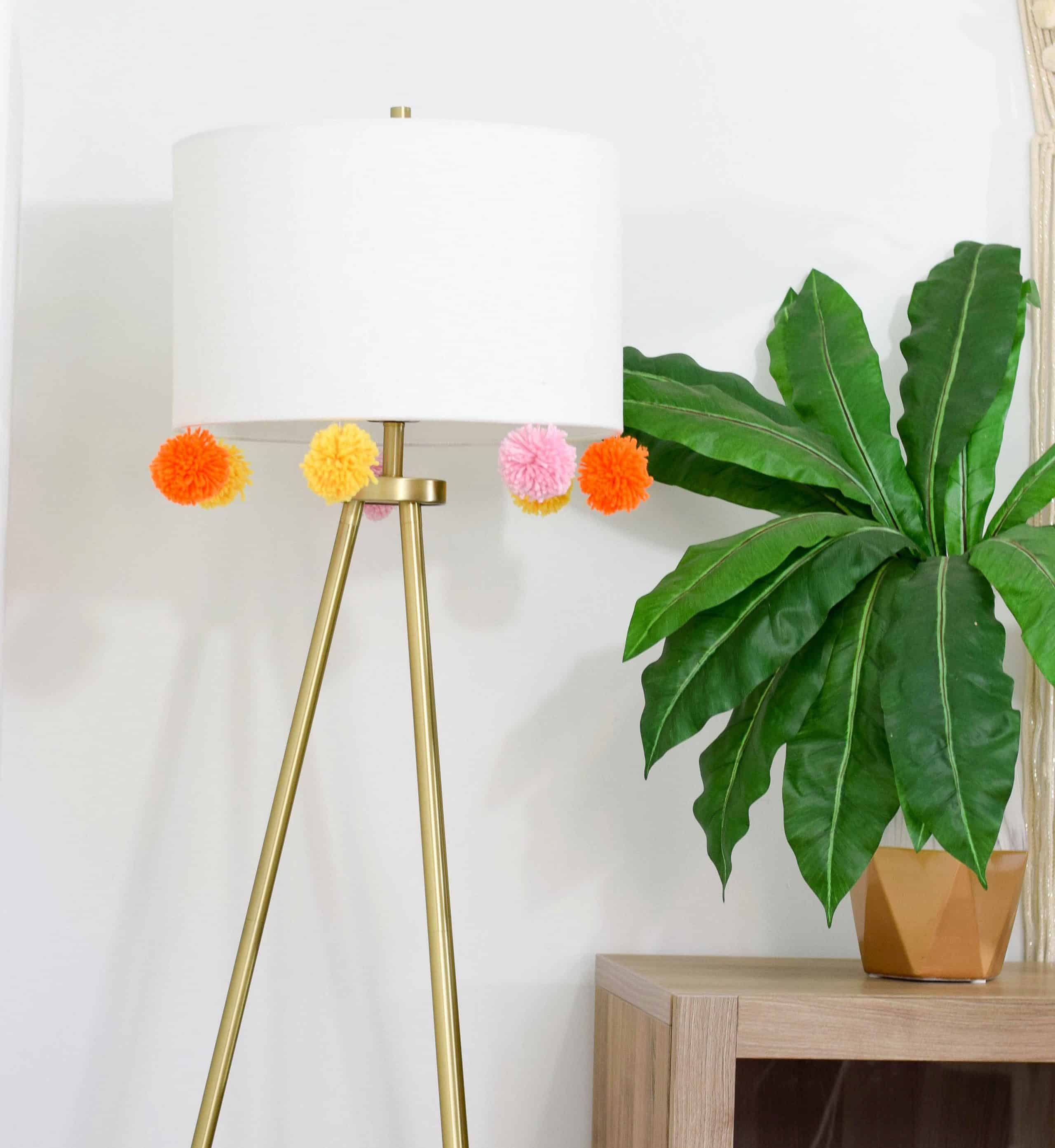 How To DIY A Pom-Pom Lamp (Or Anything) - Confidently Mom