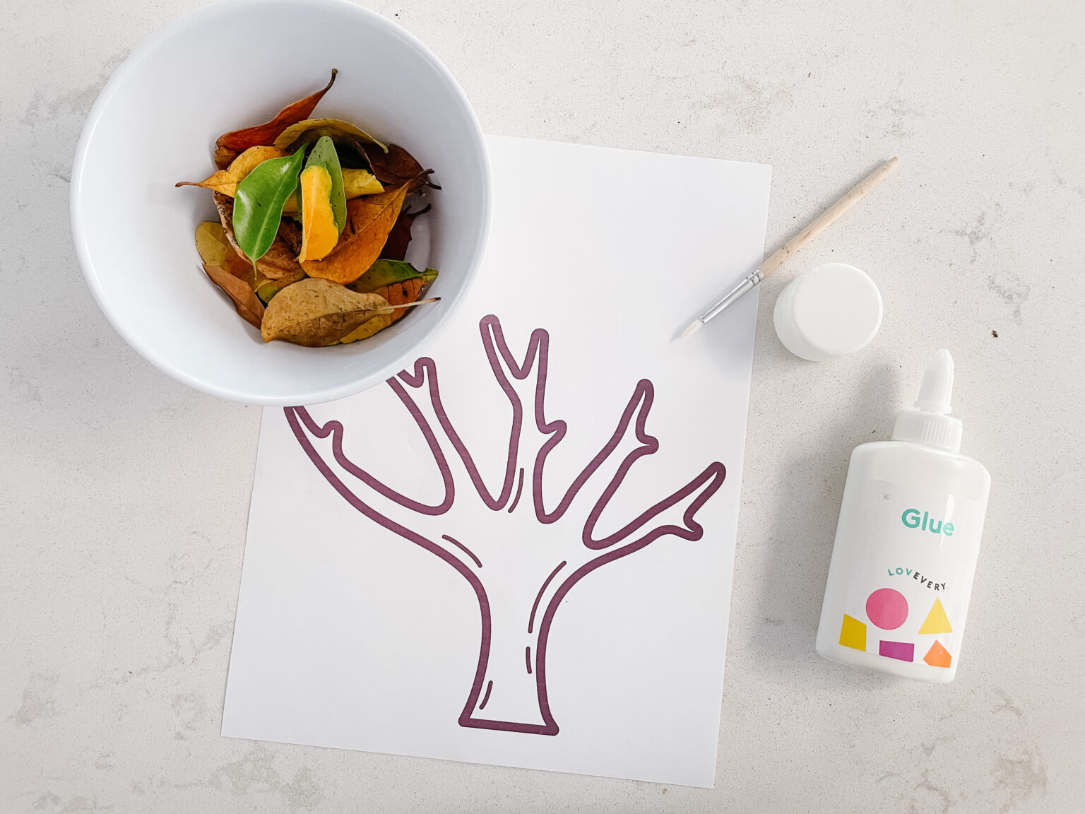 Fallen Leaves: Montessori Glue Box Fall Activity - Confidently Mom
