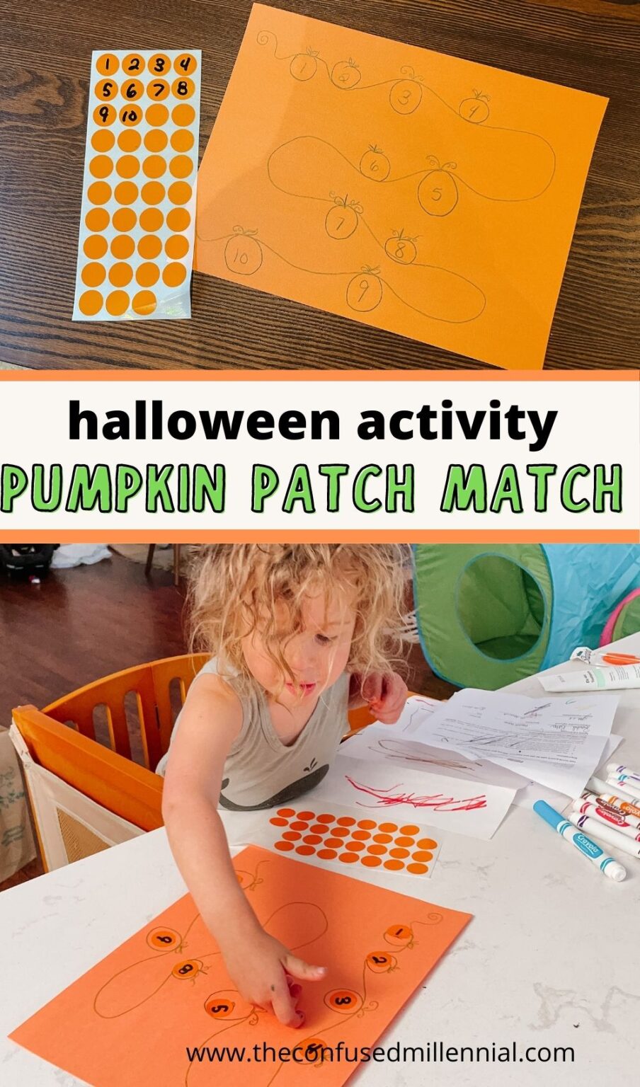 Pumpkin Patch Number + Letter Activity For Preschool Kids