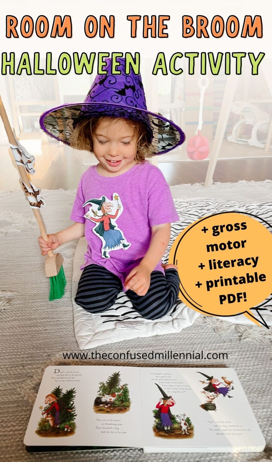 Room On The Broom Activity For Preschool Kids: Gross Motor + Printable ...