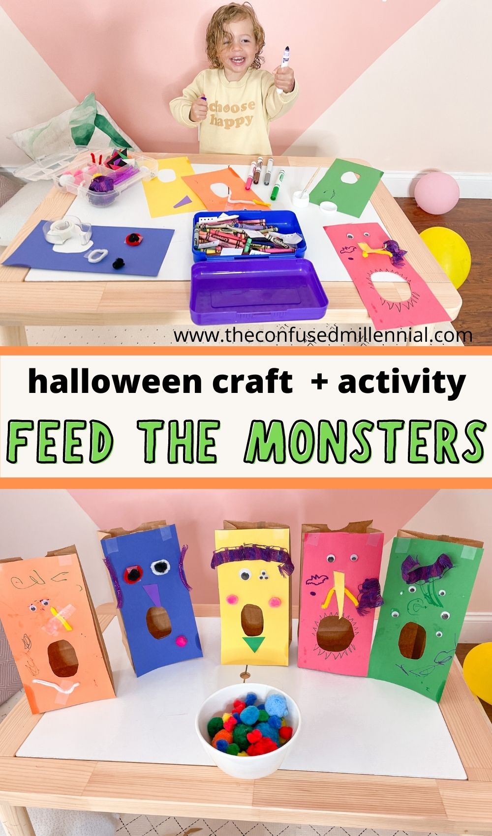 Halloween Activity For Toddlers Learning Colors: Feed The Monsters ...
