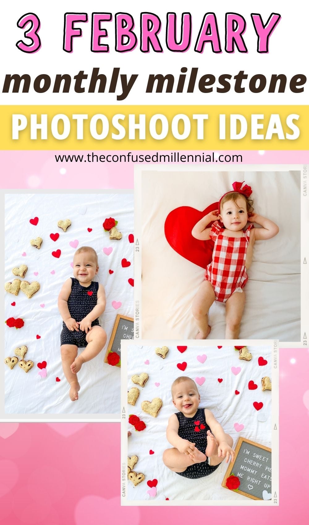 February Baby Photo Ideas | Valentine's Baby Photoshoot At Home ...