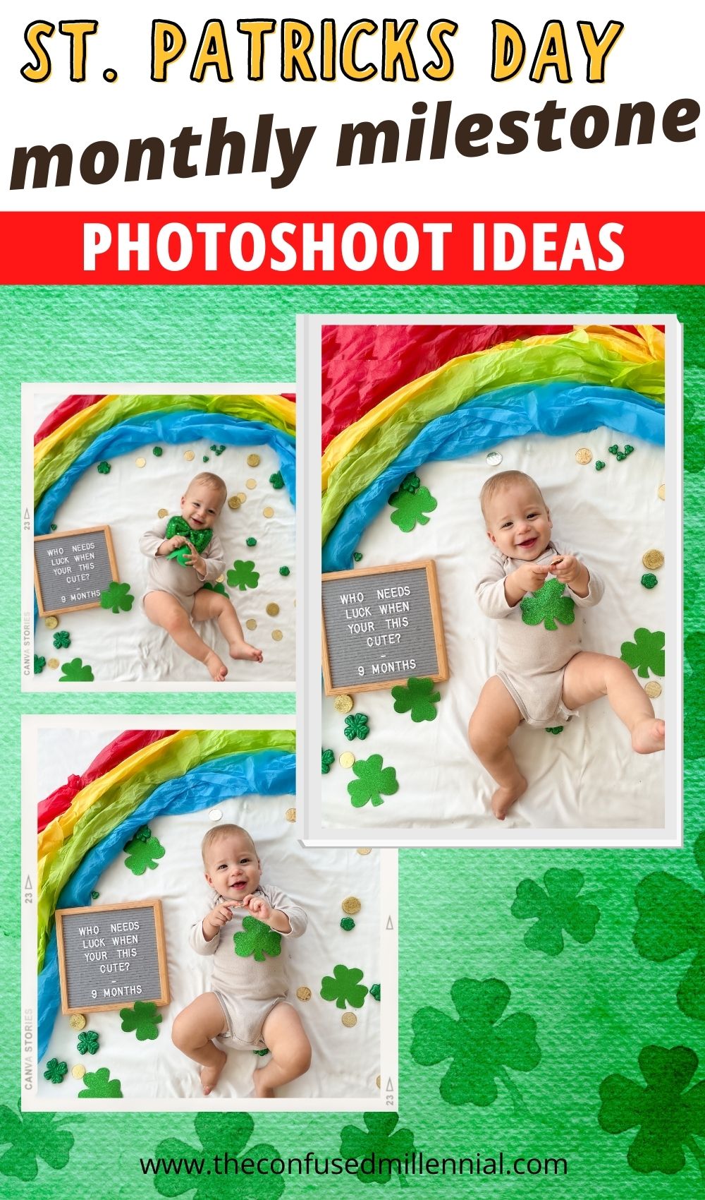 March Baby Photo Ideas | St. Patrick's day Baby Photoshoot At Home ...