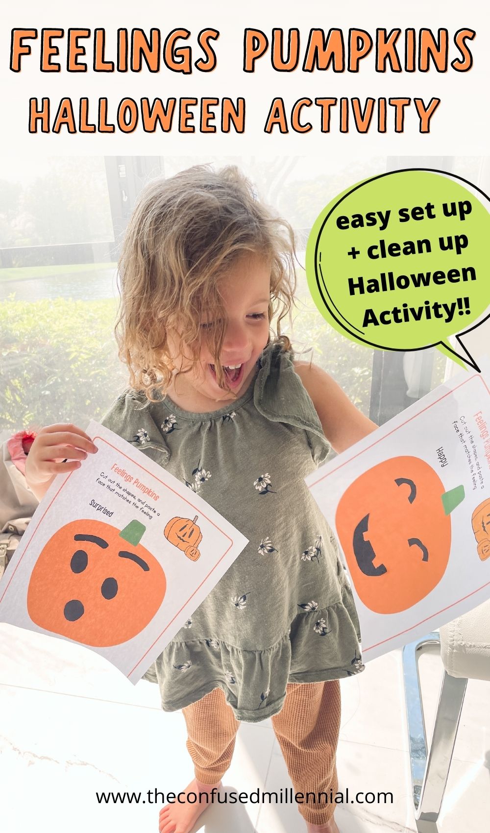 Feelings Pumpkins Halloween Activity For Preschoolers - Confidently Mom